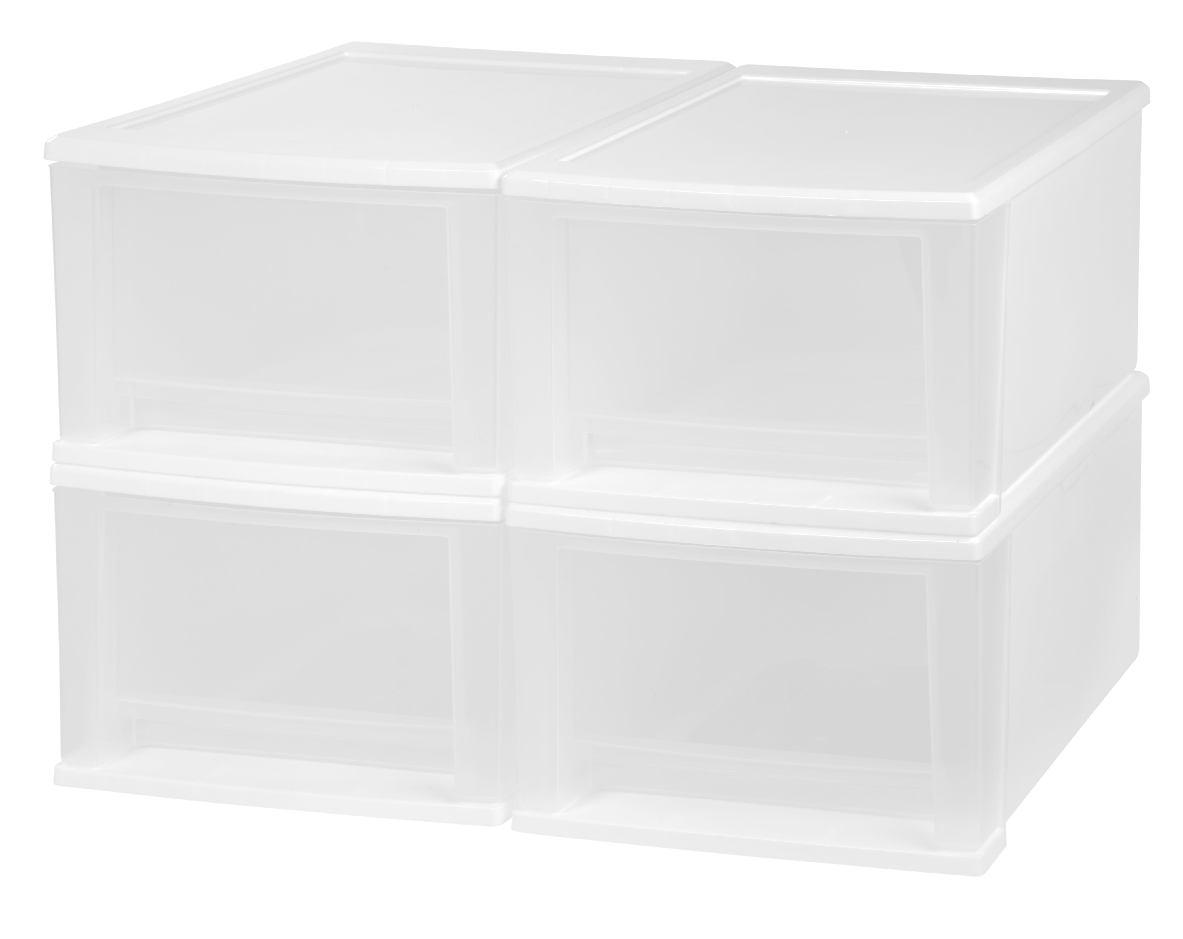Stacking Storage With Drawer Nested 4 Pack 17 Qt Iris Usa
