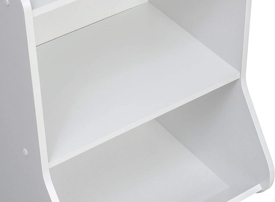 2-Tier Shelf Organizer with Easy Access Angled Cubby - White – IRIS USA