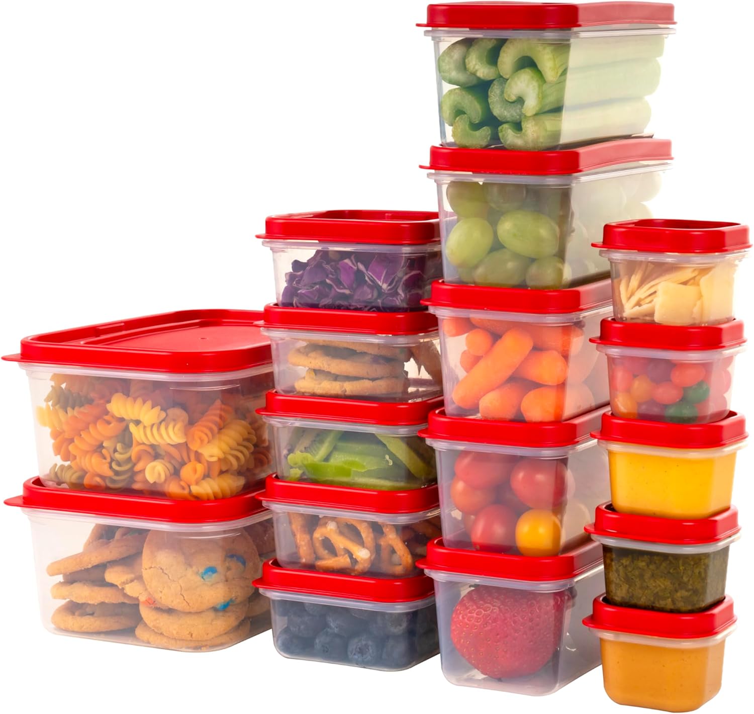 Meal Prep Containers Assorted Sizes Set, 17 Food Storage Containers Wi ...