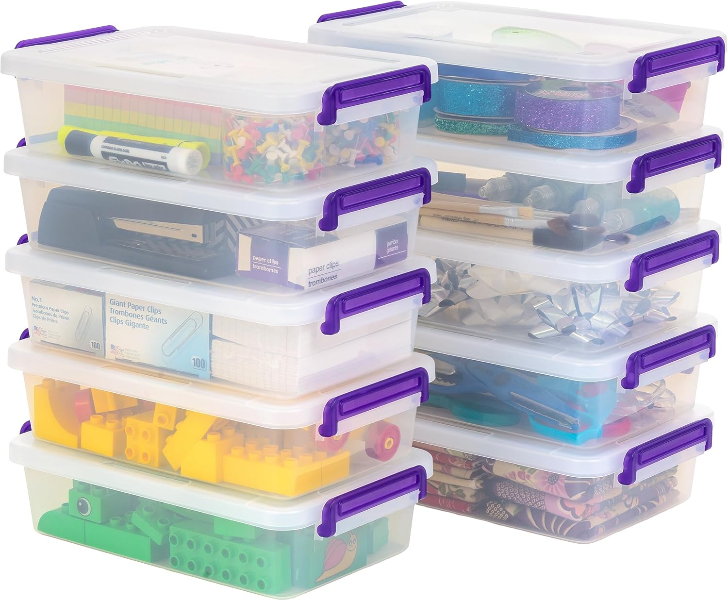 3 Qt. Plastic Craft Storage Container Bins with Lids, 10 Pack – IRIS USA