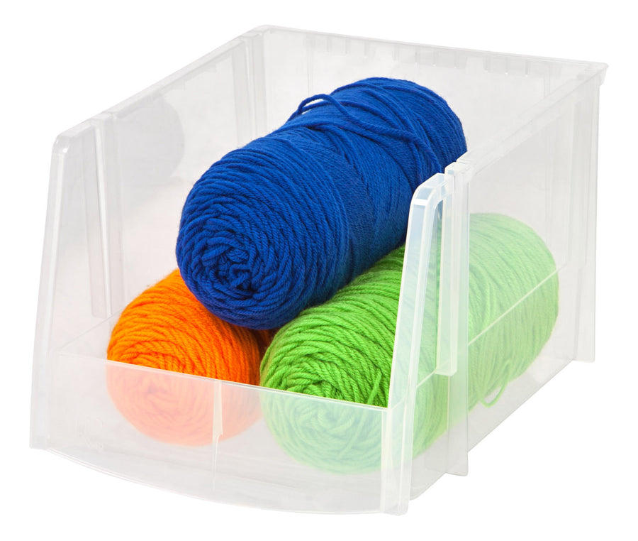 Jumbo Stackable Open Front Bin, 4 Pack, Clear – IRIS USA
