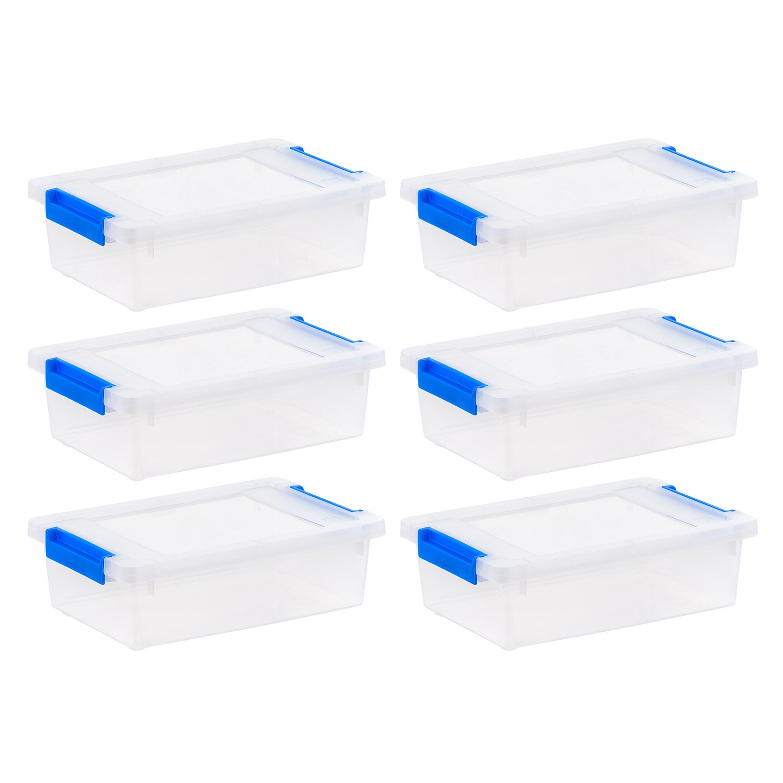 2.4 Qt. Plastic Storage Bins with Lids, Clear Containers, Latching Tot ...