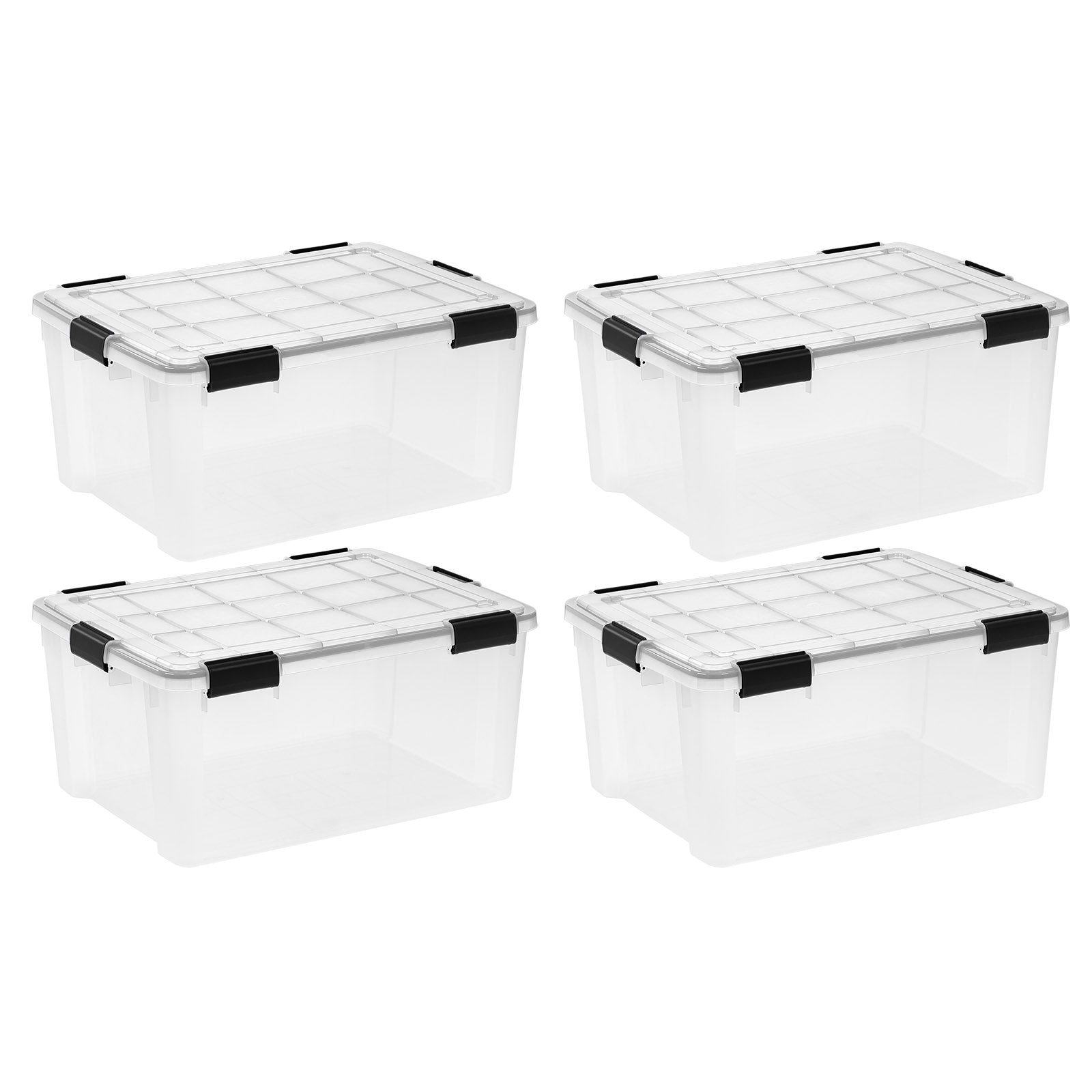 60 Qt. Plastic Storage Bins with Sealed Lids, Clear Gasket Box, Airtig ...