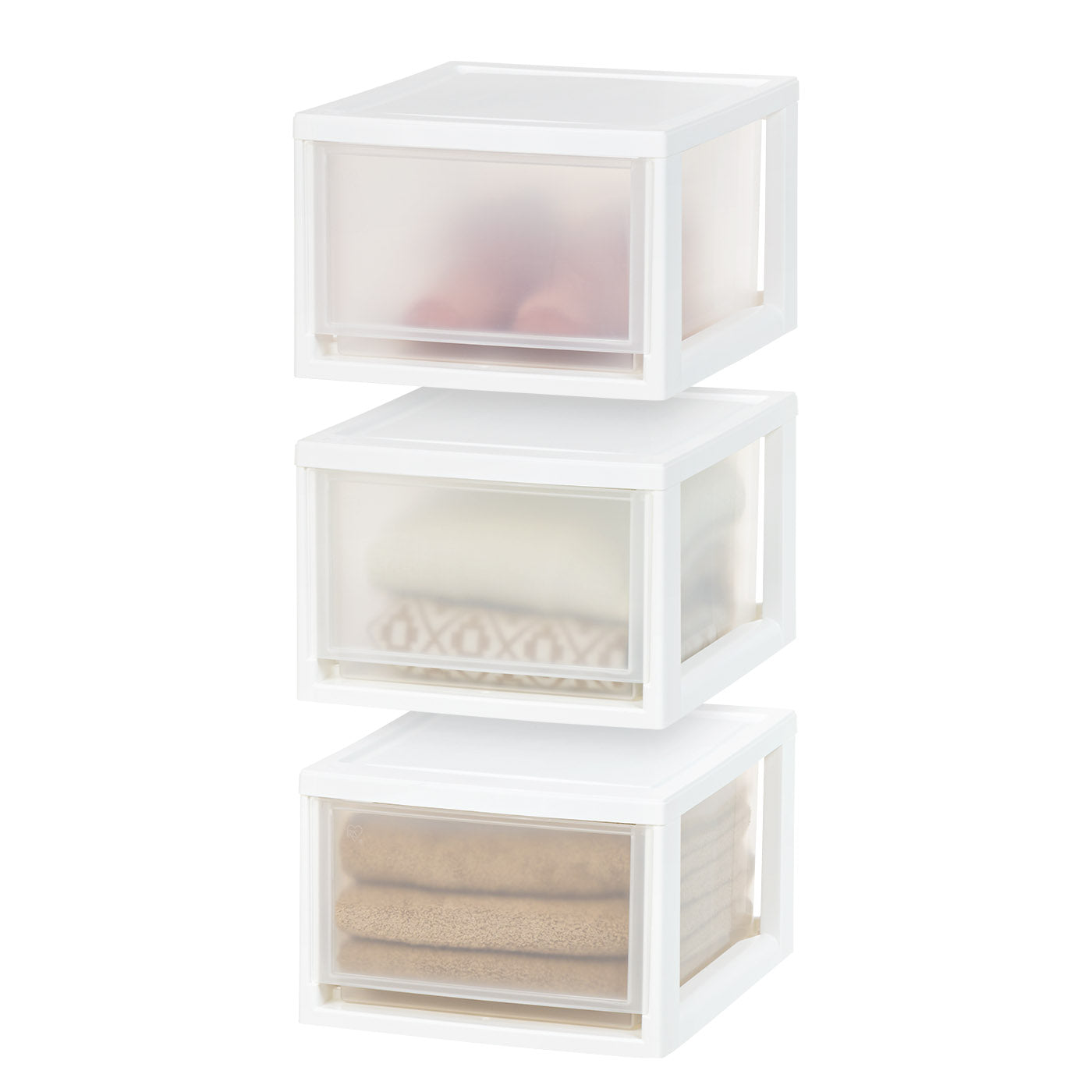 MSD-2 Compact Stackable Plastic Drawer, 14.5 Qt, White, 3 Pack – IRIS USA