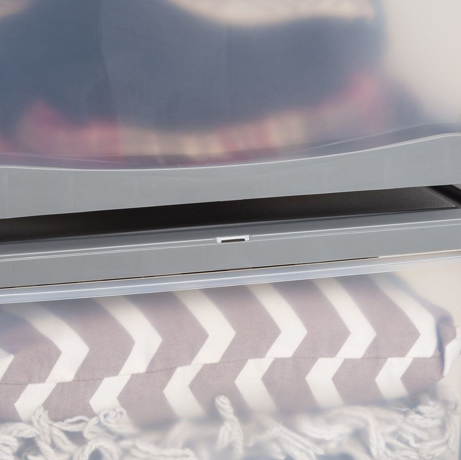 30 Qt. Large Plastic Stackable Storage Drawers, Modular, Gray Clear, S ...