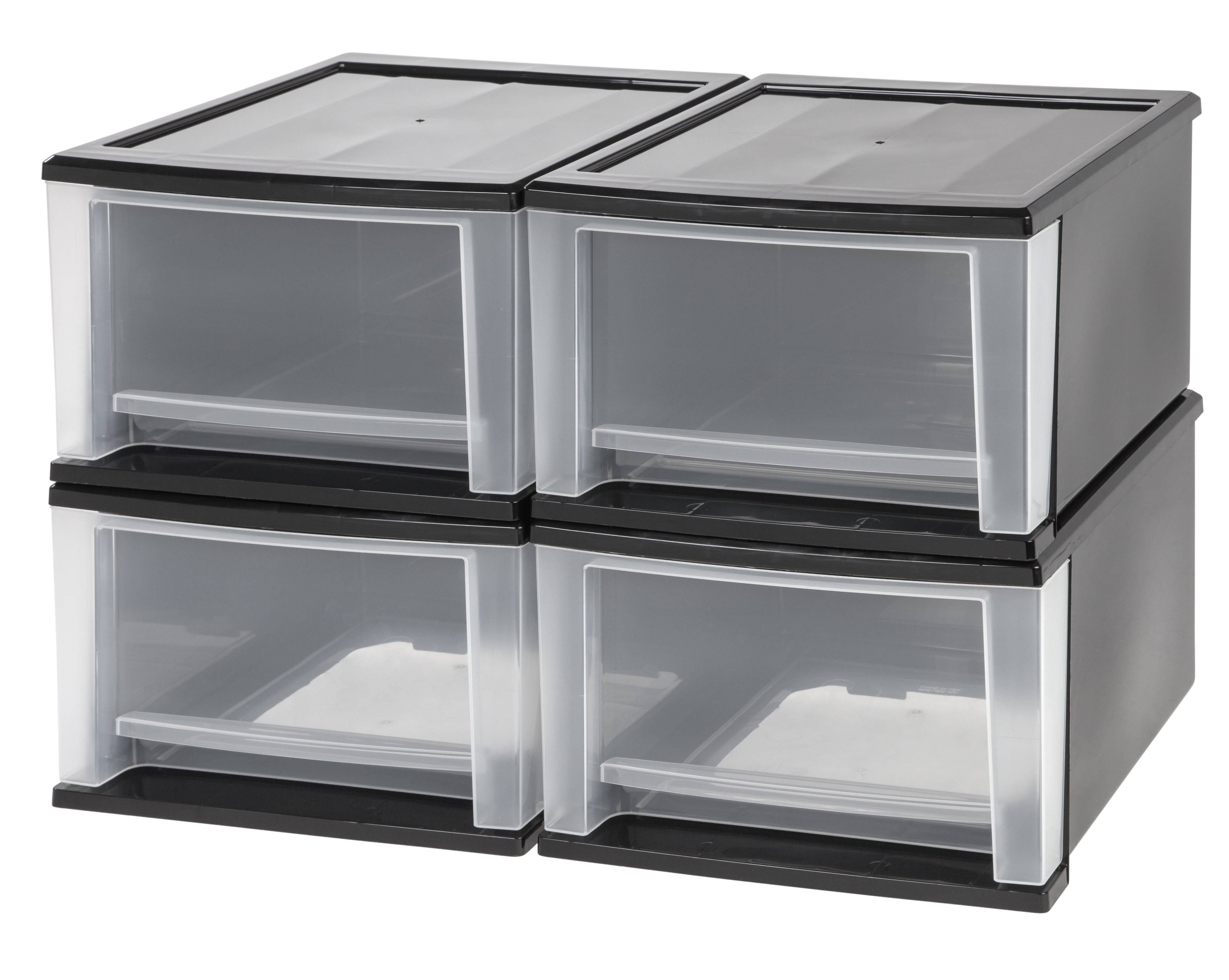 17 Quart Stacking Drawer, 4 Pack, Black – IRIS USA