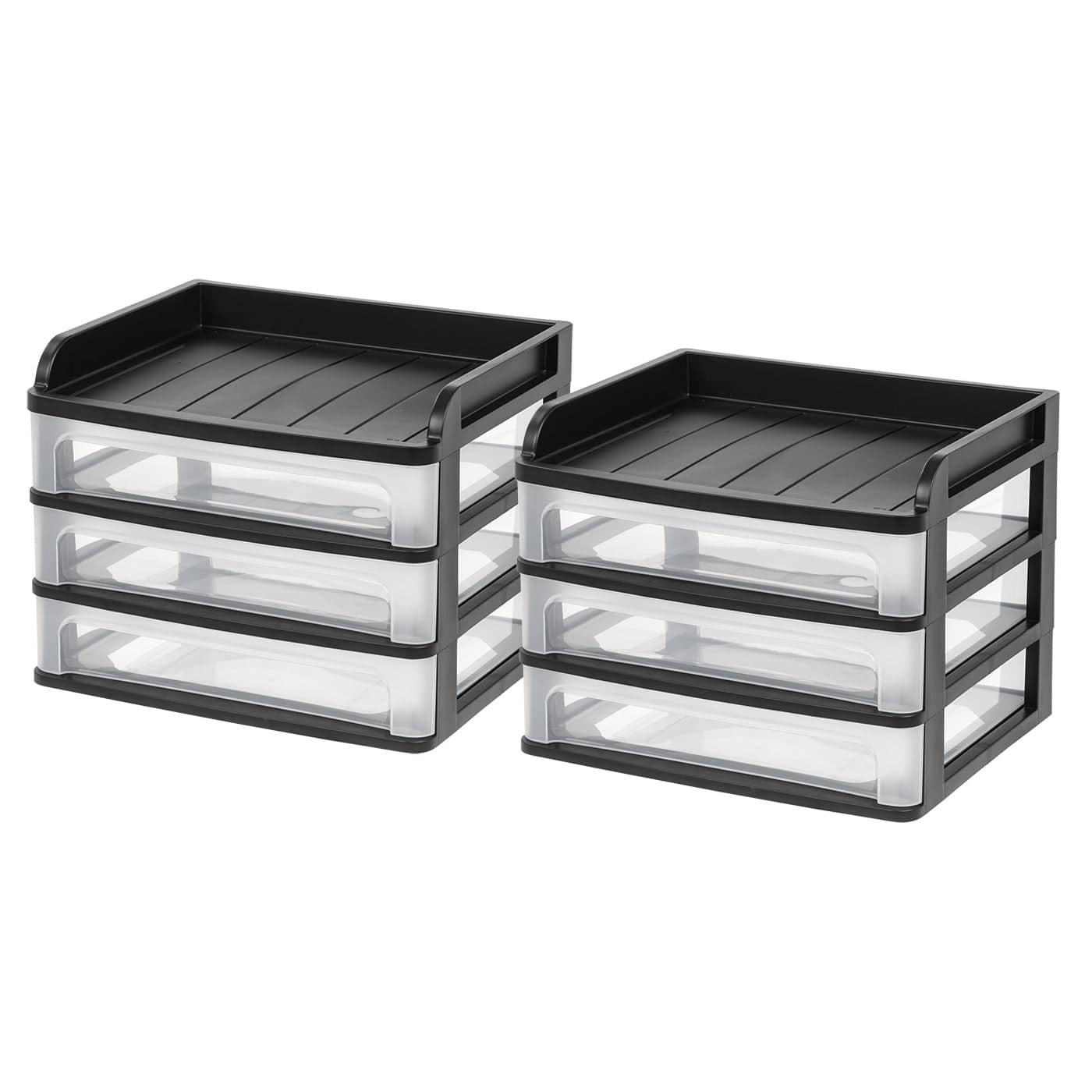 Medium Desktop Drawer System, 2 Pack, Black – IRIS USA