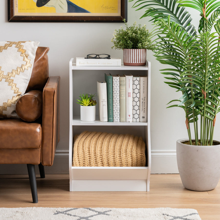 2-Tier Shelf Organizer with Easy Access Angled Cubby - White – IRIS USA ...