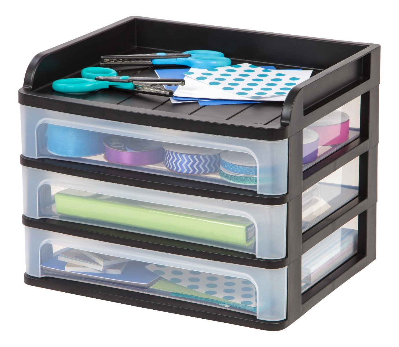 3 drawer desktop storage store