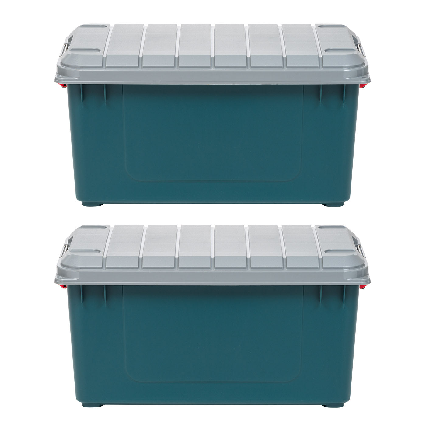 79 Quart Green Stackble Storage Tote w/ Heavy-duty Buckles [ Pack of 2 ...