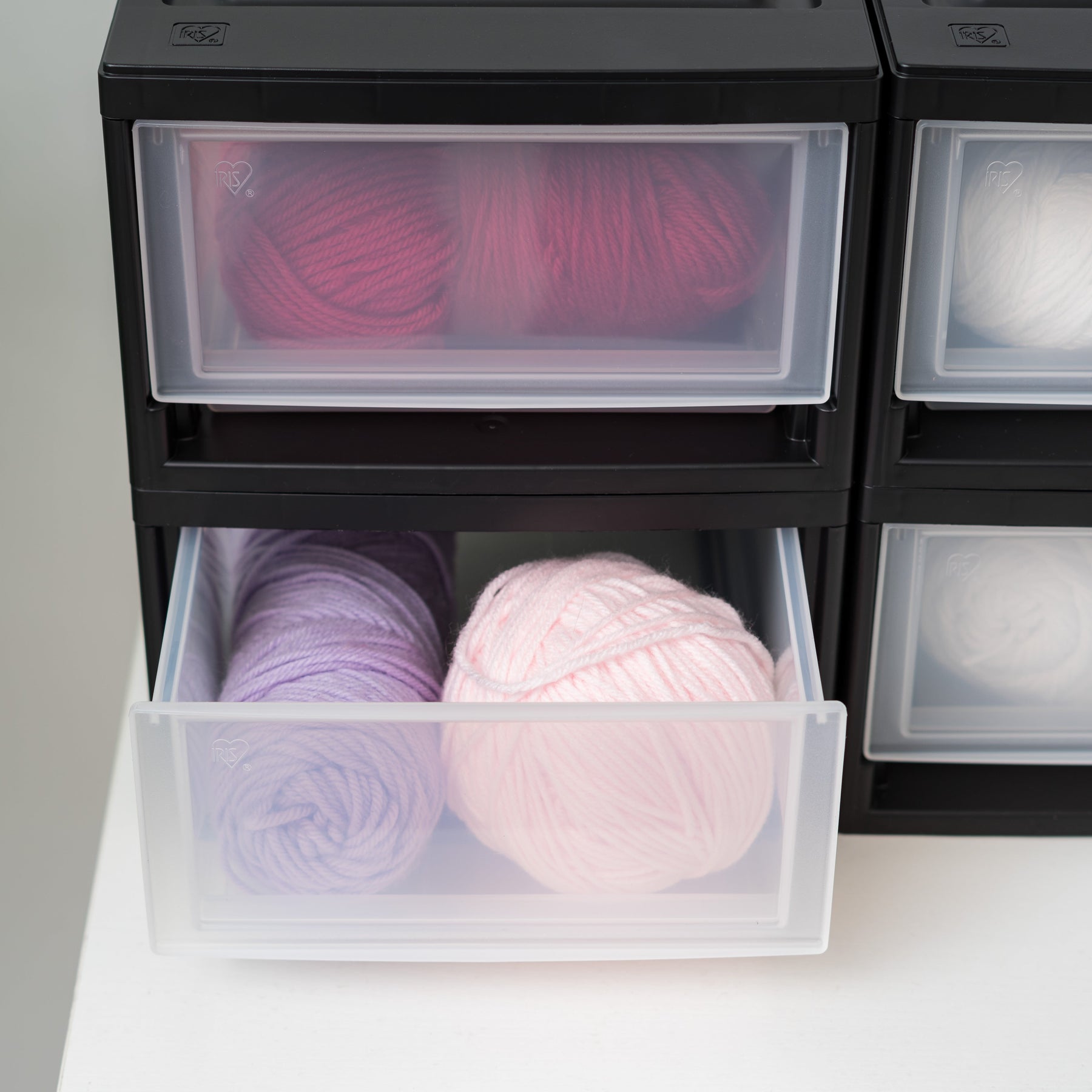 6 Quart Compact Stacking Drawer, 4 Pack, Black – IRIS USA