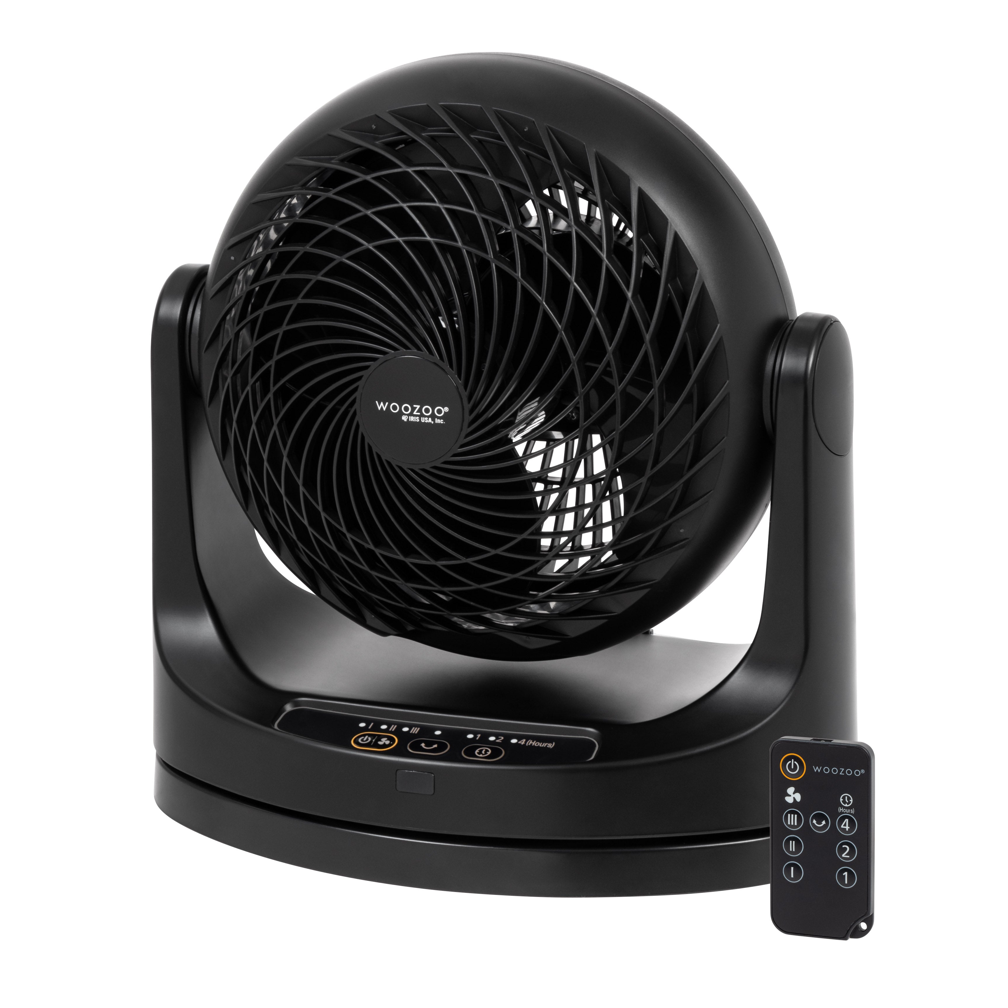 WOOZOO Oscillating Air Circulator Fan with Remote Control, Black – IRIS USA