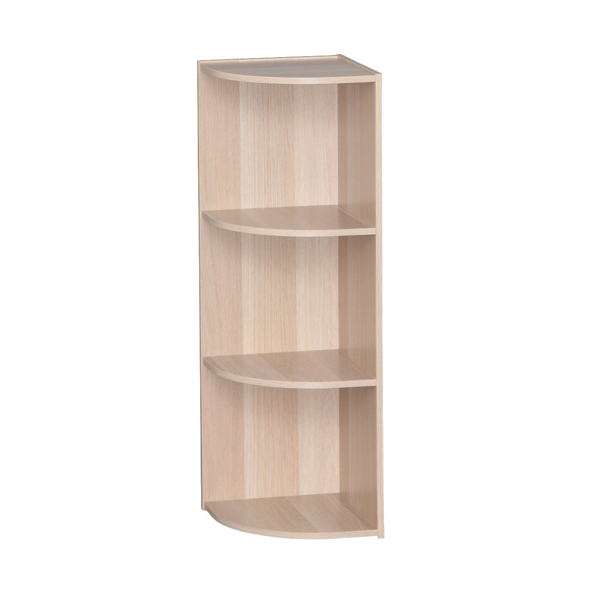 3-Tier Corner Curved Shelf Organizer, Light Brown – IRIS USA